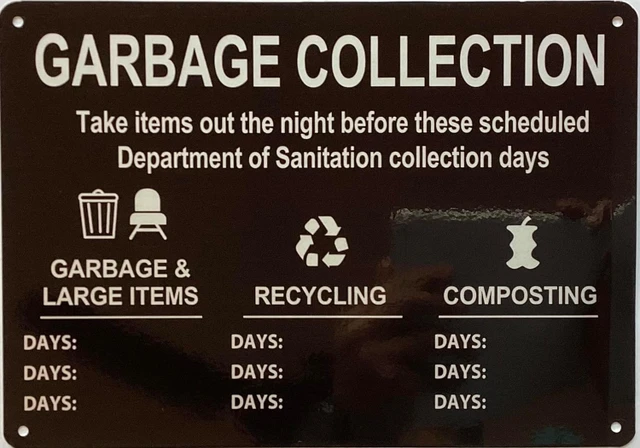 Garbage & DSNY Signs – Trash, Recycling & Compactor Room Compliance