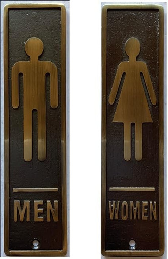 MEN & WOMEN RESTROOM KEY HOLDER - HEAVY DUTY CAST ALUMINIUM (Antique ...