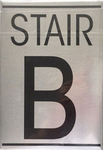 STAIR B SIGN (4x5.75,SILVER,ALUMINUM)