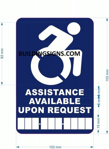 Assistance Available Upon Request Sign-Tactile Signs with Phone Number