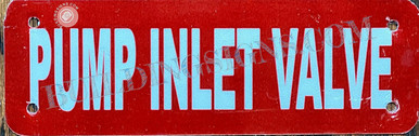 Pump Inlet Valve Sign