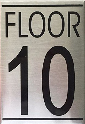Floor Number Sign – 5.75" x 4" Aluminum Wall Mounted with Adhesive ...