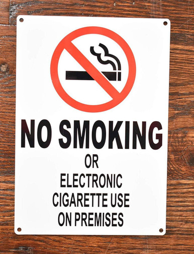 NO Smoking OR Electronic Cigarette USE ON Premises- NYC Smoke Free ACT Sign