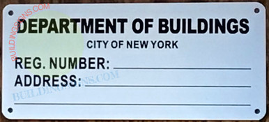 DEPT OF BUILDING SIGN -HPD