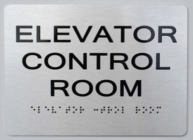 ELEVATOR CONTROL ROOM ADA-Sign -Tactile Signs The sensation line silver 5x7