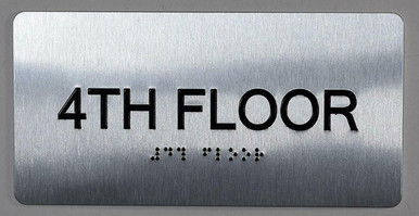 4th Floor Sign -Tactile Signs Tactile Signs Floor Number Tactile Touch ...