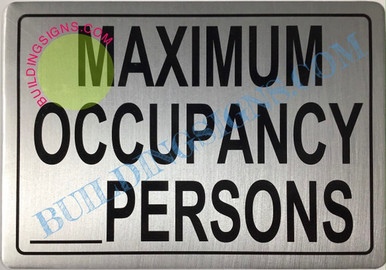 Maximum Occupancy sign
