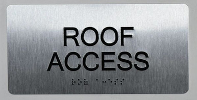 ROOF Access Sign Silver -Tactile Touch Braille Sign (Aluminium ...