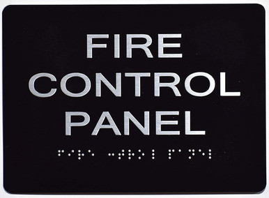 FIRE Control Panel Sign Black (Aluminium, Black/Silver,Size 5x7) The ...