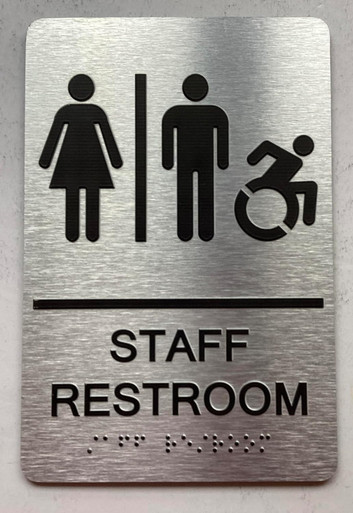 Restroom / Unisex ADA Compliant sign with Raised letters/Image & Grade ...