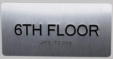6th Floor Sign-Tactile Signs - Floor Number Tactile Touch Braille Sign ...