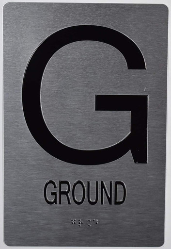 Ground Floor Sign-Tactile Signs Silver-Tactile Touch Braille Sign ...