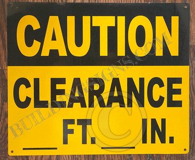 Caution Clearance FT_ in Sign(Aluminium, Reflective Yellow Background ...
