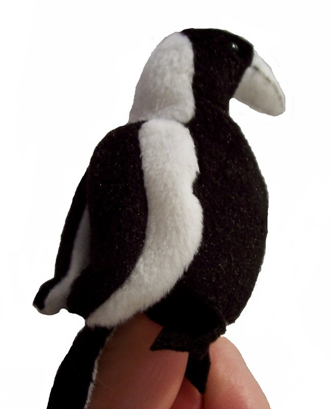 Australian Amilnal Magpie Finger Puppet Puppets