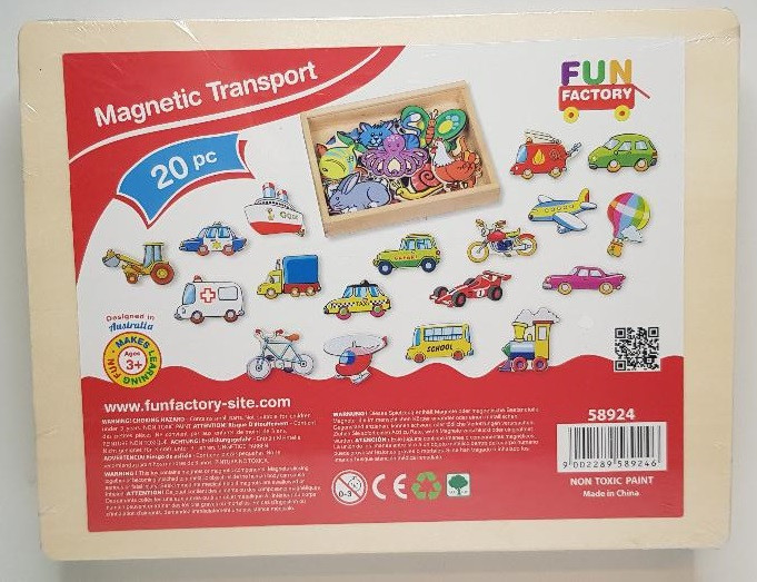 Fun Factory 20 Pc Wooden Magnetic Transport