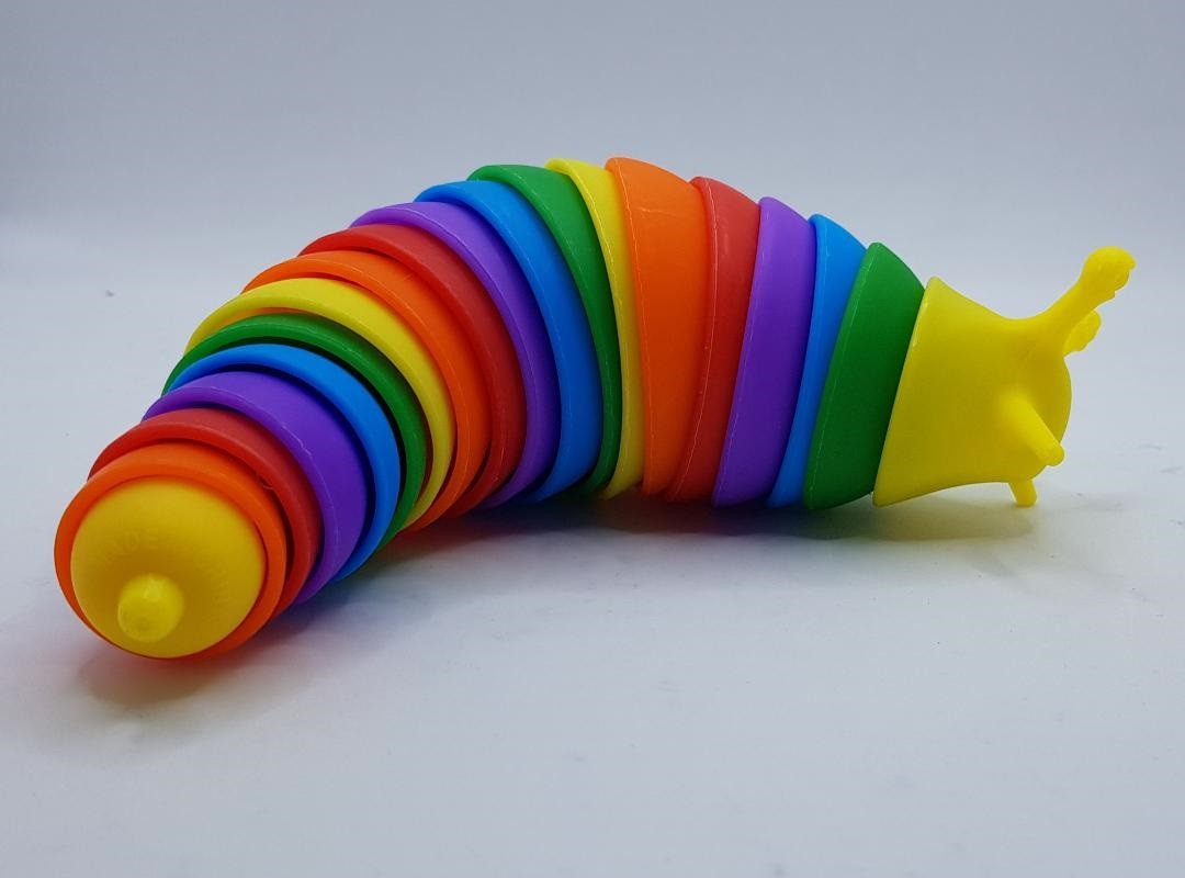 Sensory Rainbow Snail Slug Articlulated Fidget Toy