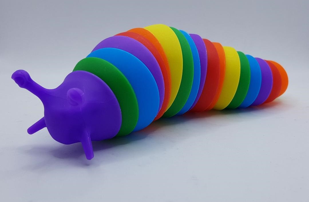Sensory Rainbow Snail Slug Articlulated Fidget Toy