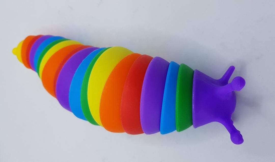 Sensory Rainbow Snail Slug Articlulated Fidget Toy