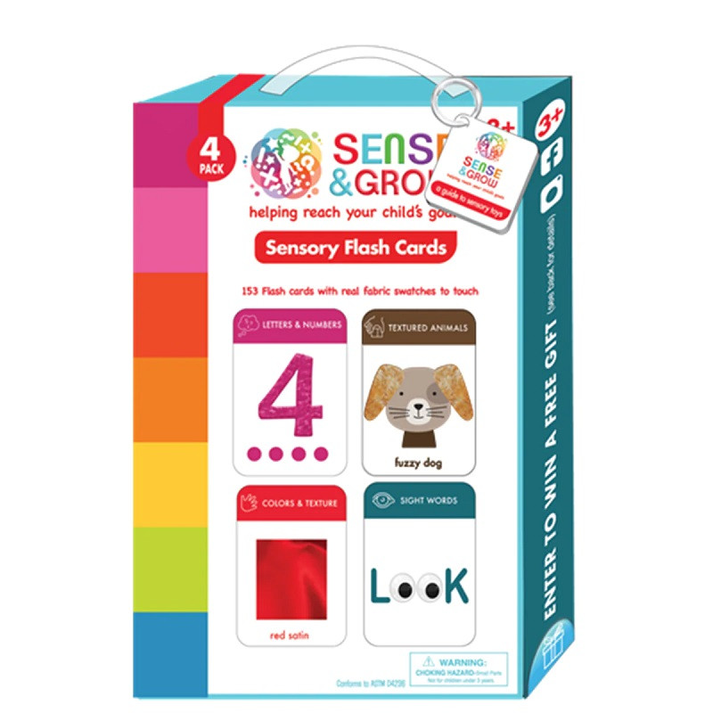 Sense & Grow Sensory Flash - Cards Numbers, Colours, Animals, Sight Words