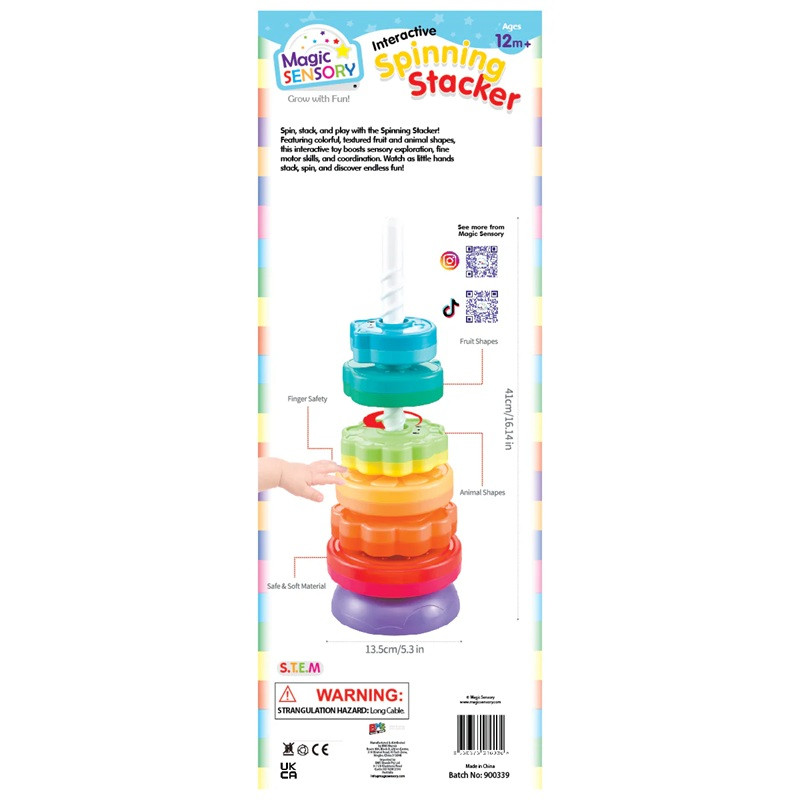 Magic Sensory Spinning Stacker, Rainbow Ring Stacker, Spin Stacker
