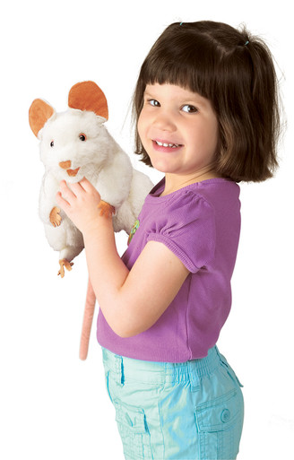 Folkmanis Puppet White Mouse Puppet