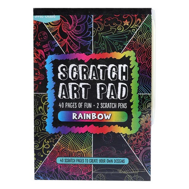 Scratch Art Pad Rainbow 40 Pages 2 Scratch Pens