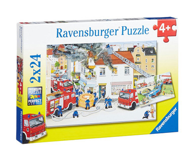 Ravensburger With the Busy Fire Brigade Puzzle 2 x 24 Piece Puzzles