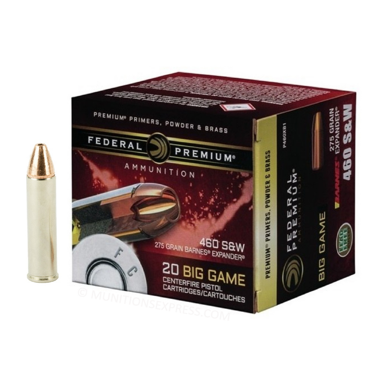 Federal Premium Vital-Shok .460 S&W Magnum 275gr Barnes XPB Hollow ...