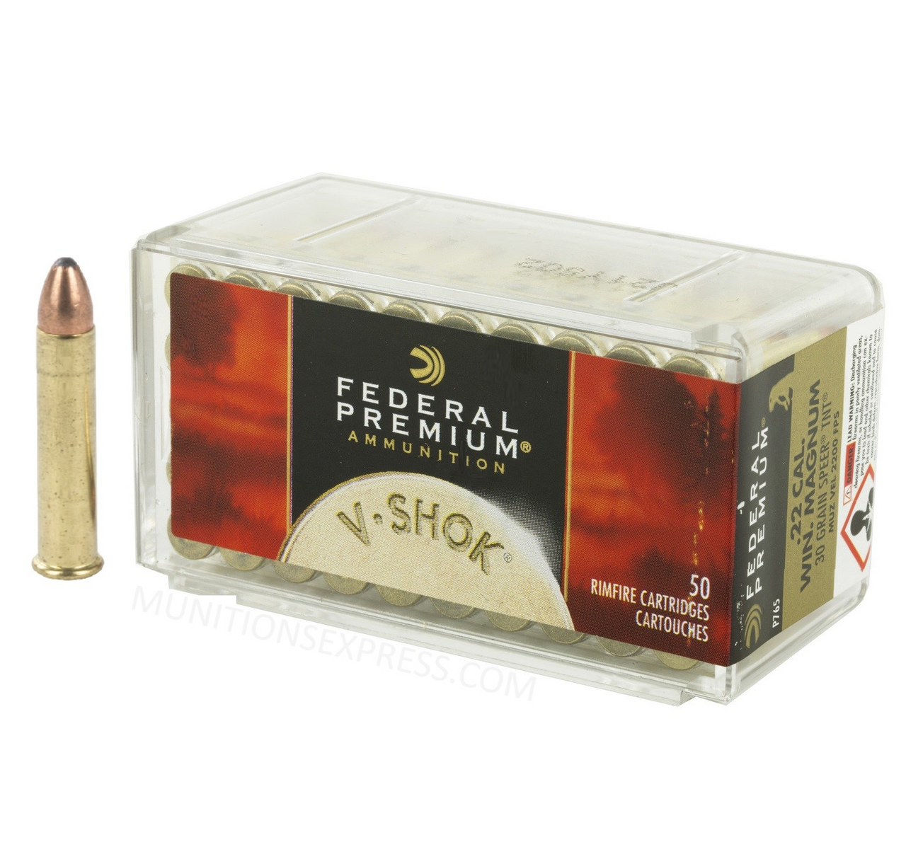 Federal Premium V-Shok .22 Winchester Magnum Rimfire (.22 WMR) 30gr ...