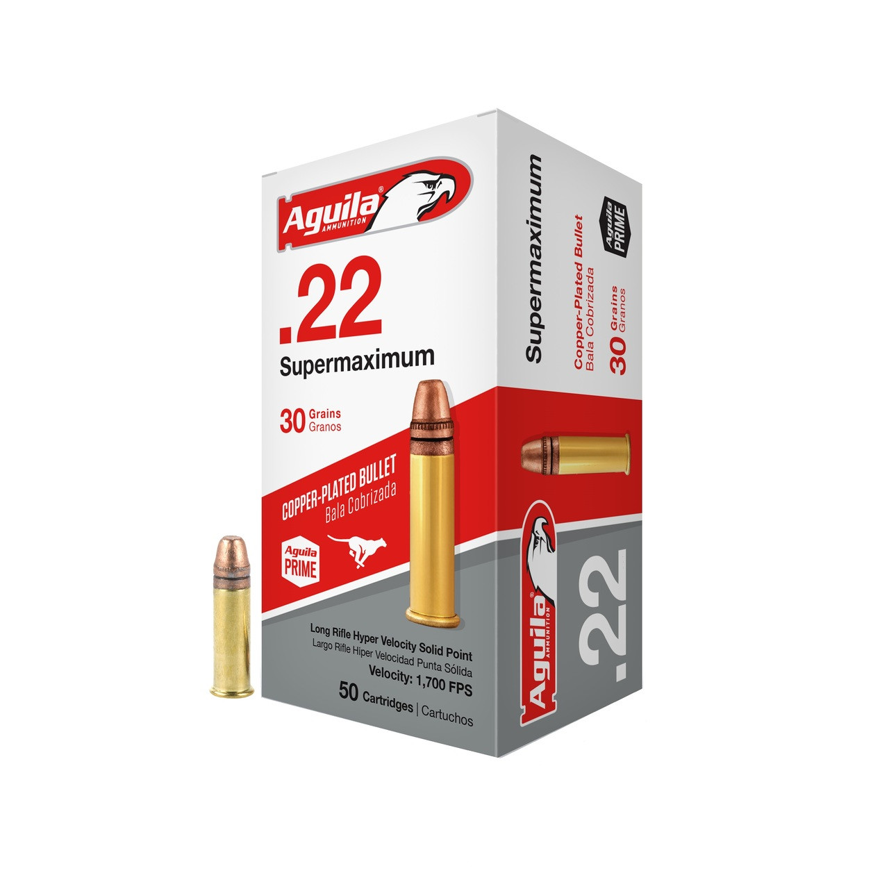 Aguila Super Maximum Hyper-Velocity .22 Long Rifle (LR) 30gr Copper ...