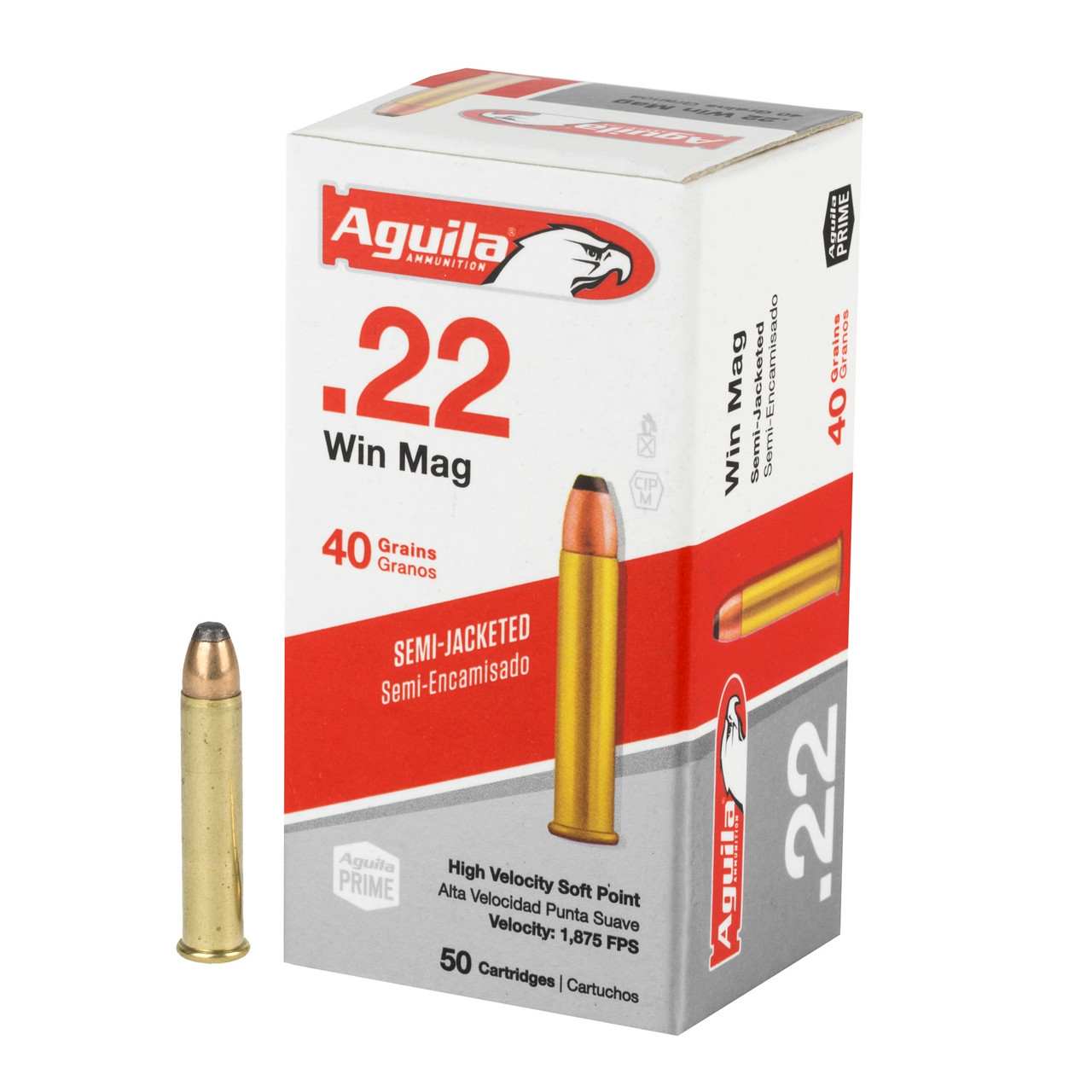Aguila .22 Winchester Magnum Rimfire (.22 WMR) 40gr Semi-Jacketed Soft ...