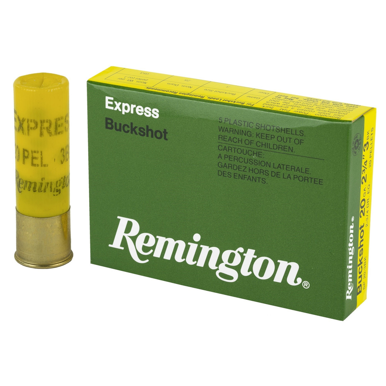 Remington Express 20ga 2-3/4" #3 Buckshot 20 Pellets 5/Box - MUNITIONS ...