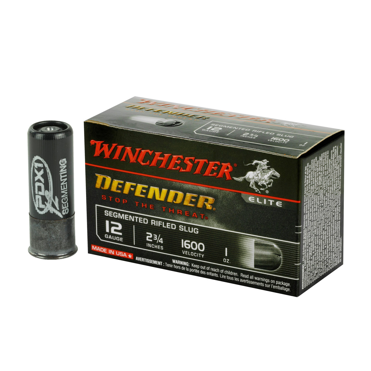 Winchester PDX1 Defender 12ga 2-3/4" 1 oz Segmenting Slug 10/Box ...