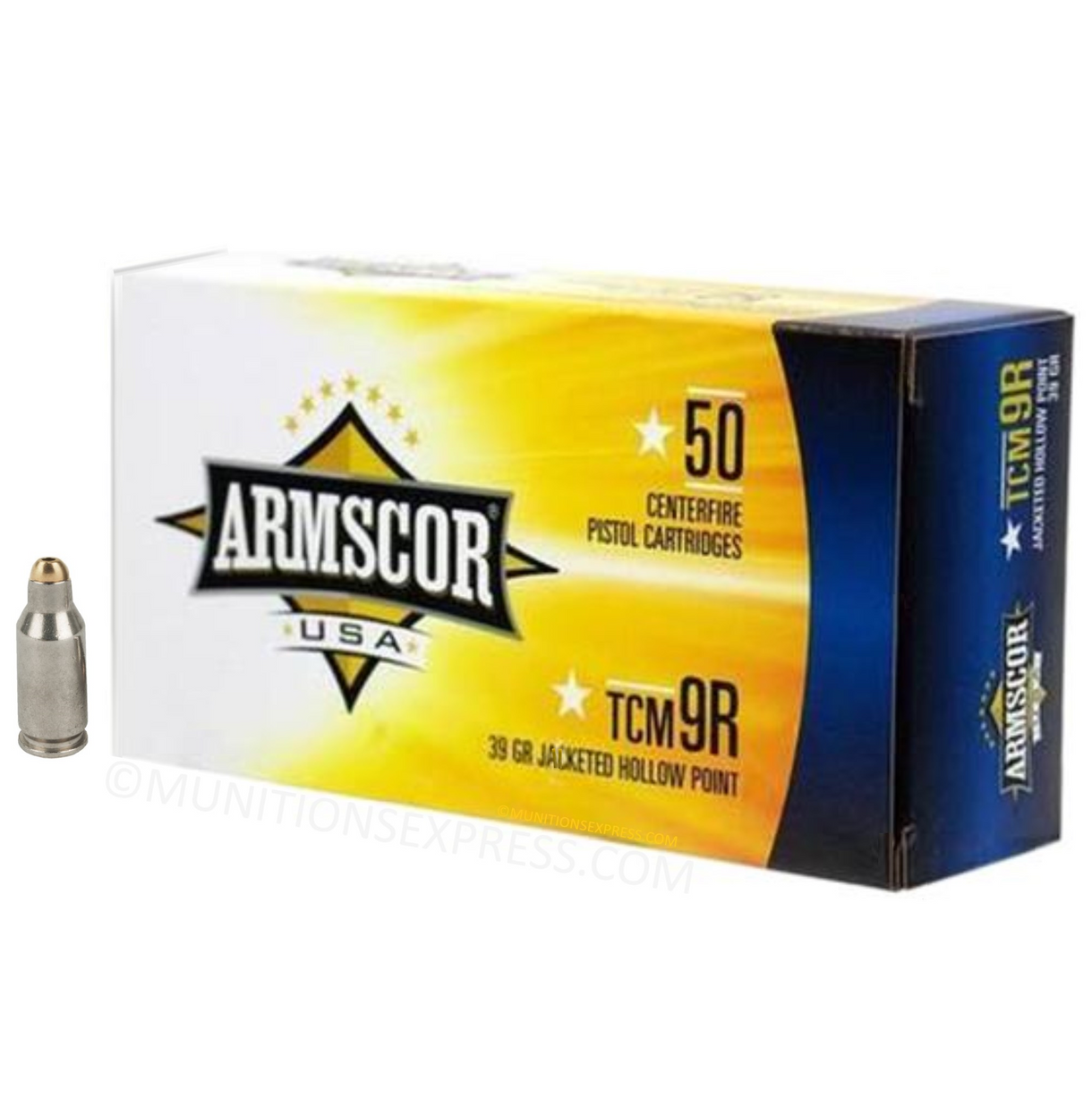 Armscor .22 TCM 9R Ammo 39gr Jacketed Hollow Point 50/Box