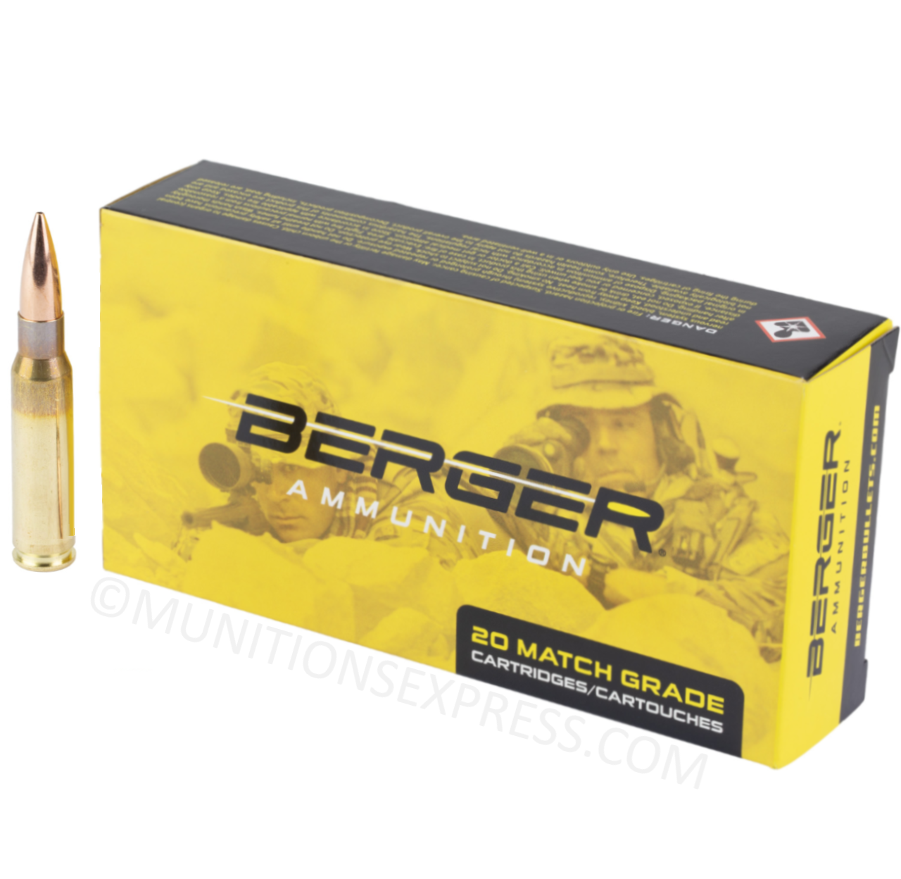 Berger OTM Tactical .308 Winchester Ammo 175gr Open Tip Match Boat Tail ...
