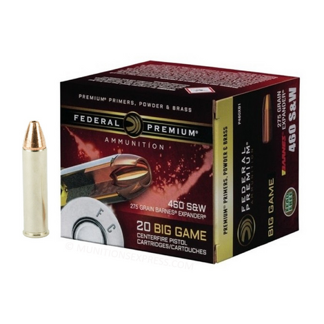 Federal Premium Vital-Shok .460 S&W Magnum 275gr Barnes XPB Hollow ...