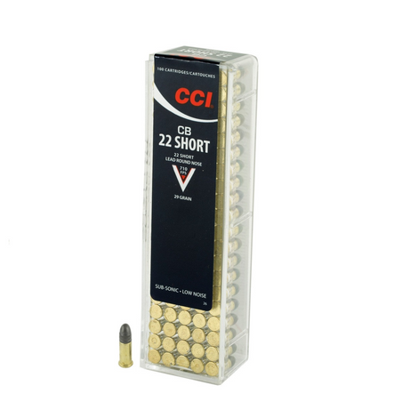 CCI CB .22 Short (.22 S) Subsonic Ammo 29gr Lead Round Nose 100/Box