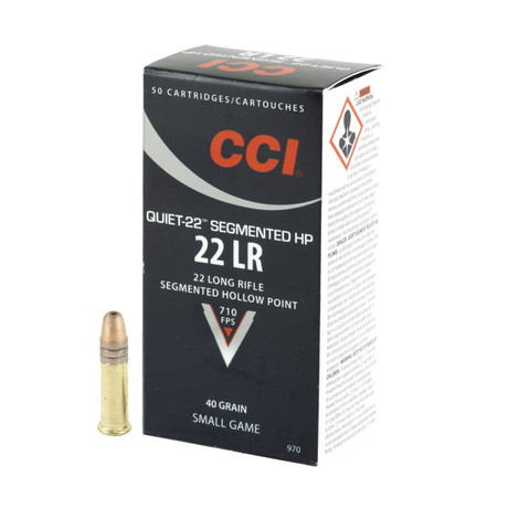 CCI Quiet .22 Long Rifle (.22 LR) Subsonic Ammo 40gr Segmented Lead ...