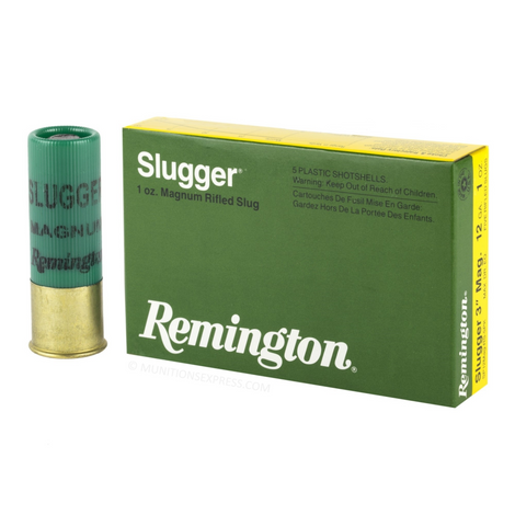 Remington Slugger 12ga Ammo 3" 1 oz Rifled Slug 5/Box