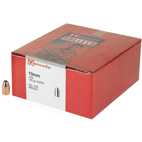 Hornady HAP .40 Caliber / 10mm (.400 Diameter) Bullets 180gr Jacketed ...