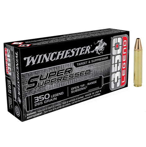 Winchester Super Suppressed .350 Legend Subsonic Ammo 255gr Open Tip 20/Box