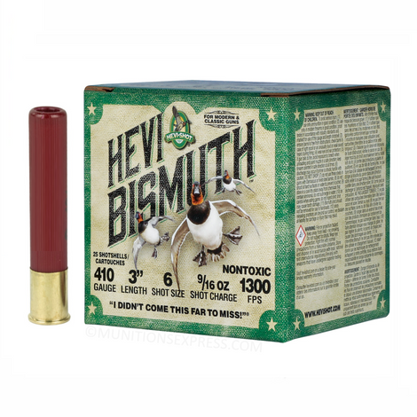 HEVI-Shot HEVI-Bismuth Waterfowl .410 Bore Ammo 3" 9/16 oz #6 Bismuth ...