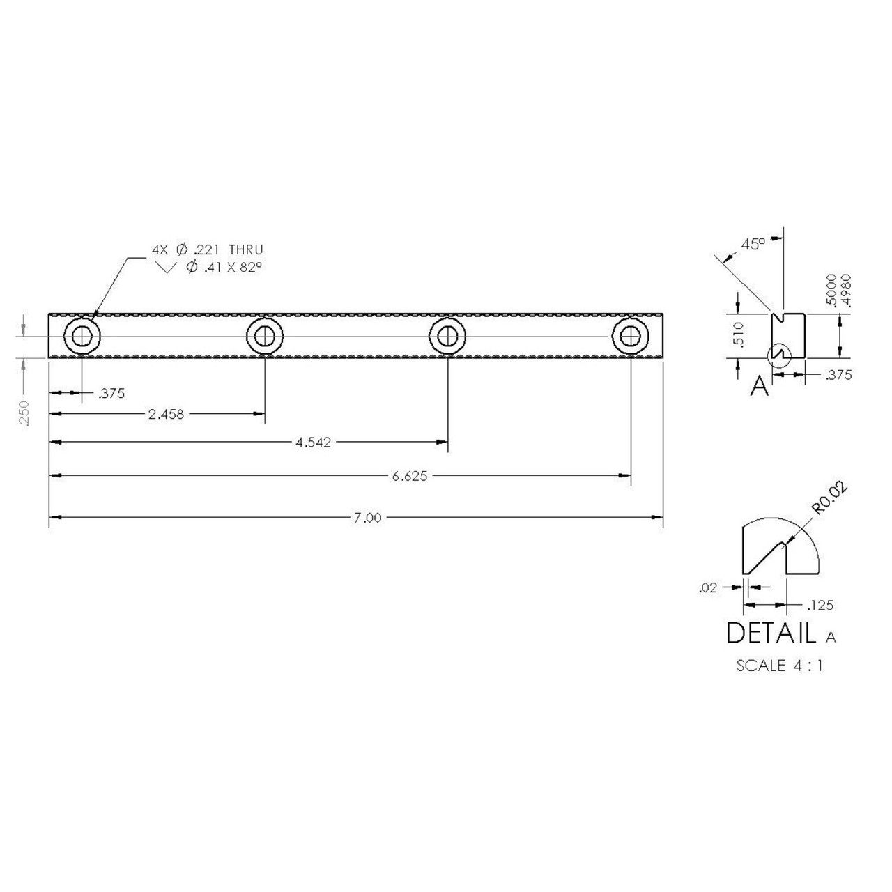 7-inch Serrated Fixture Rail 2 PC Set | Grip Workholding