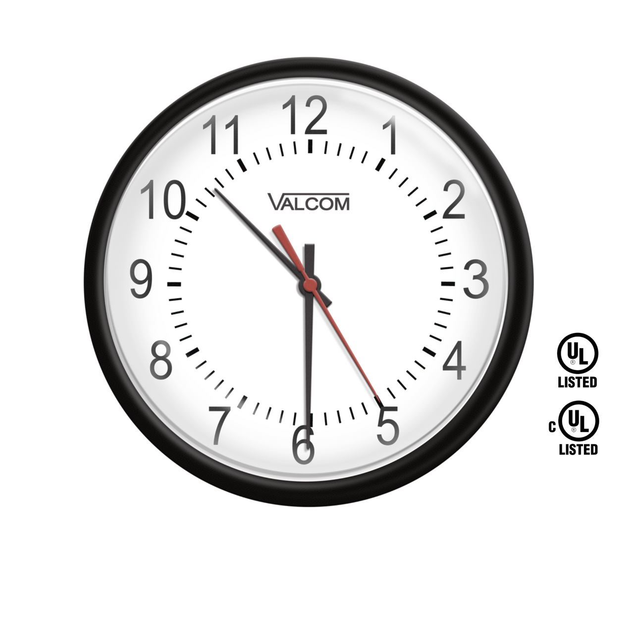 12-Inch Analog Clock, Black - VIP-A12A | BLVS