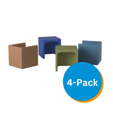 Childrens Factory 3 n 1 Cube Chairs- Set of 4 - Blue/Sky Blue/Fern ...