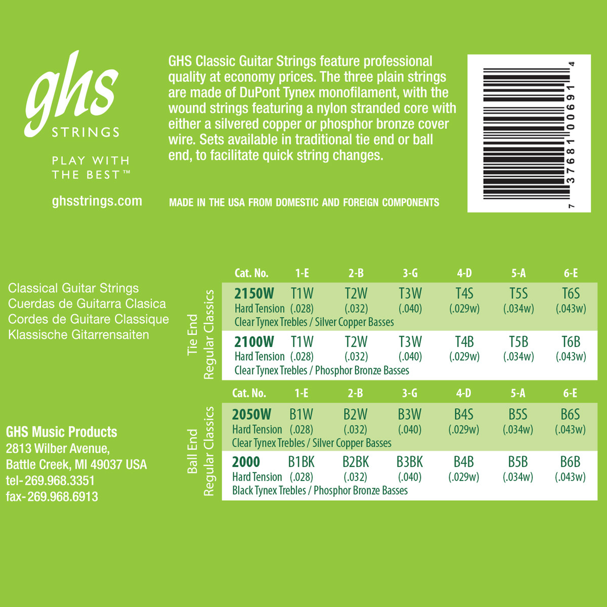 GHS Classical Guitar Strings | GimmeSomeStrings