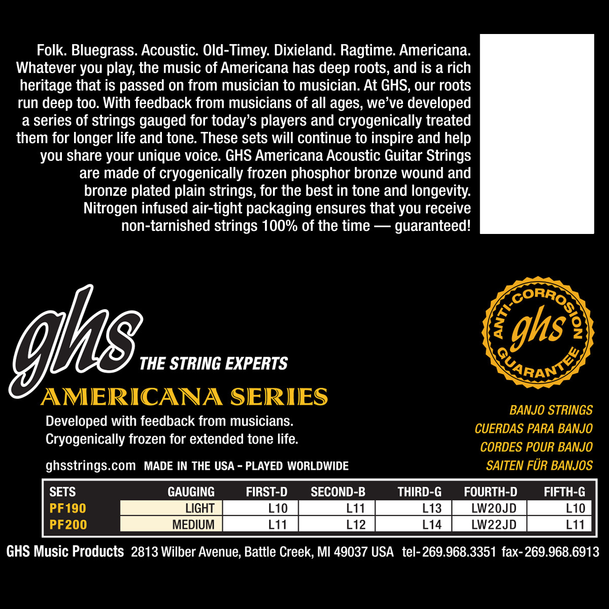 GHS Americana Banjo Strings | GimmeSomeStrings