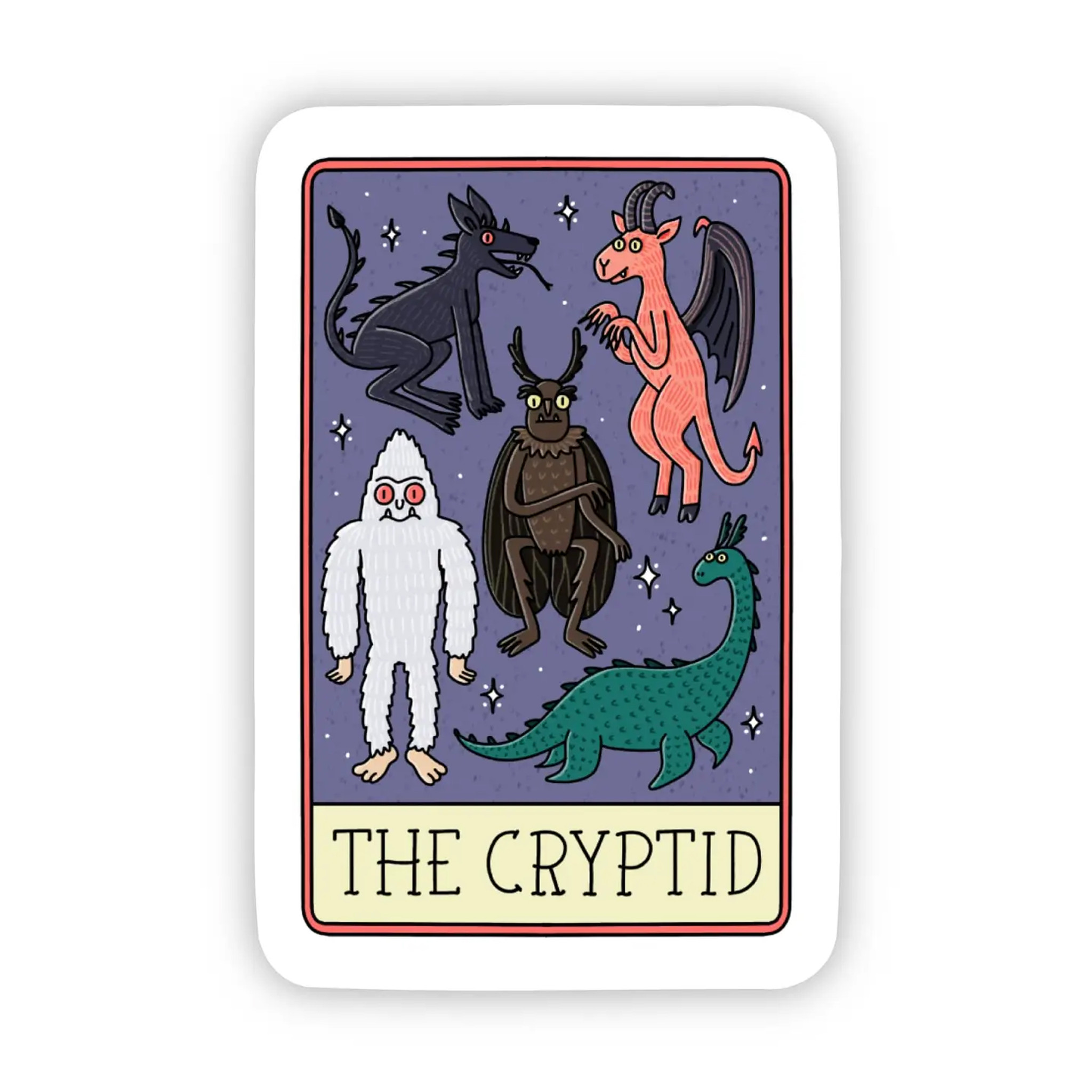 "The Cryptid" Tarot Card Sticker Matte Finish - Bigfoot, Loch Ness ...