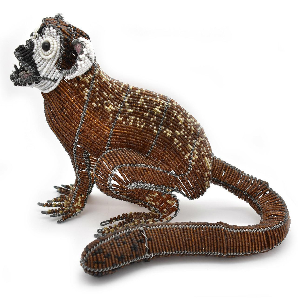Large Beaded Squirrel Monkey Sculpture, Handmade and Fair Trade from ...