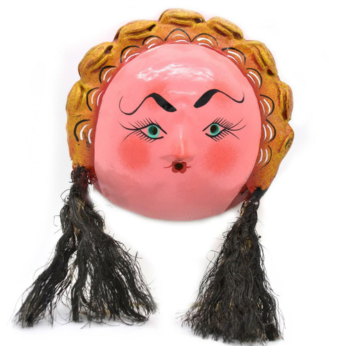 Pink Girl Coco Mask from Mexico, Handmade and Fair Trade